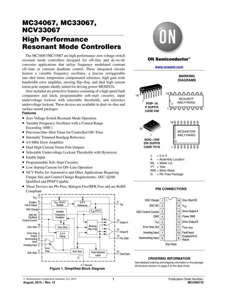 MC33067 datasheet page 1
