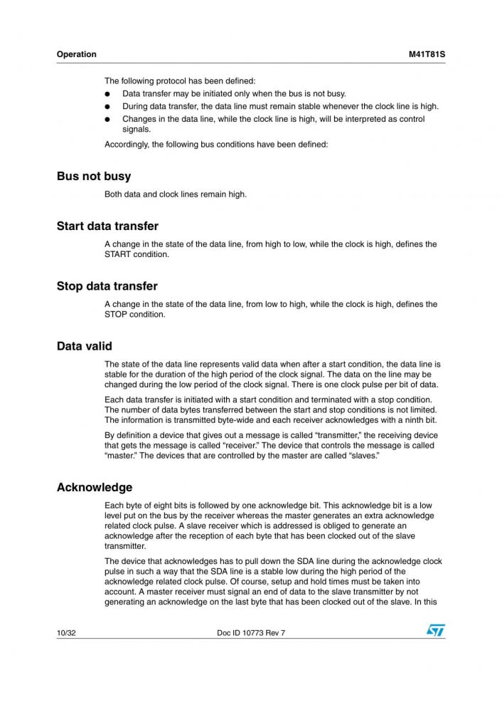 M41T81S datasheet page 10