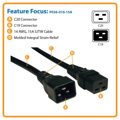 EATON P036-010 Power Line Cable and Extension Cord Assembly for sale