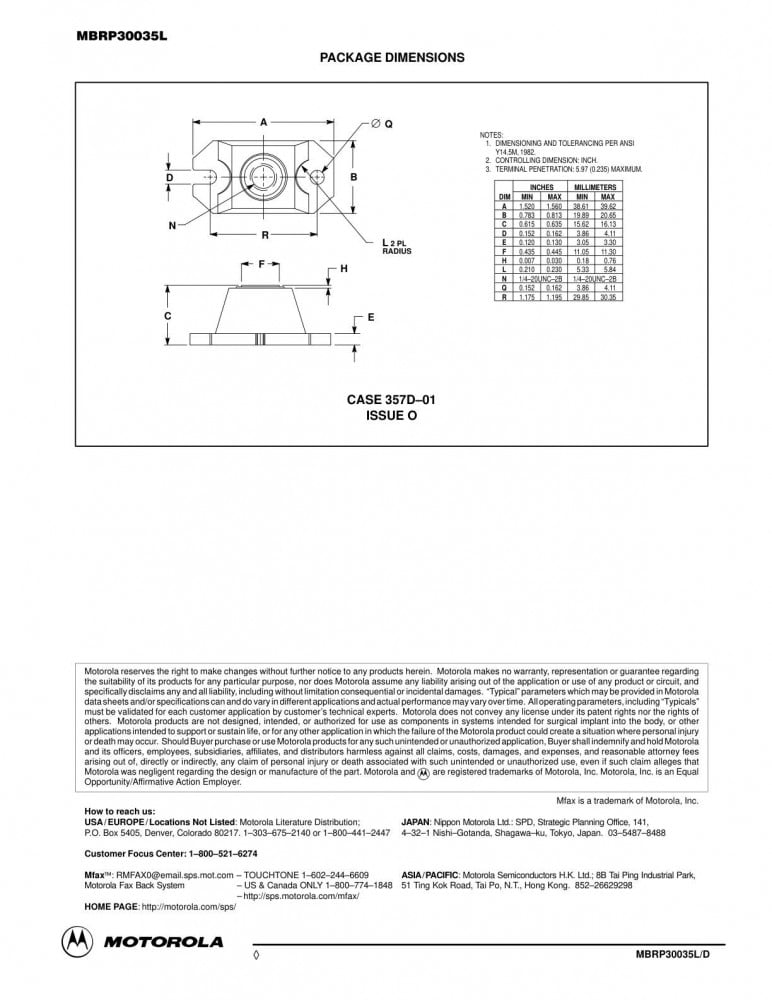 MBRP30035L datasheet page 2