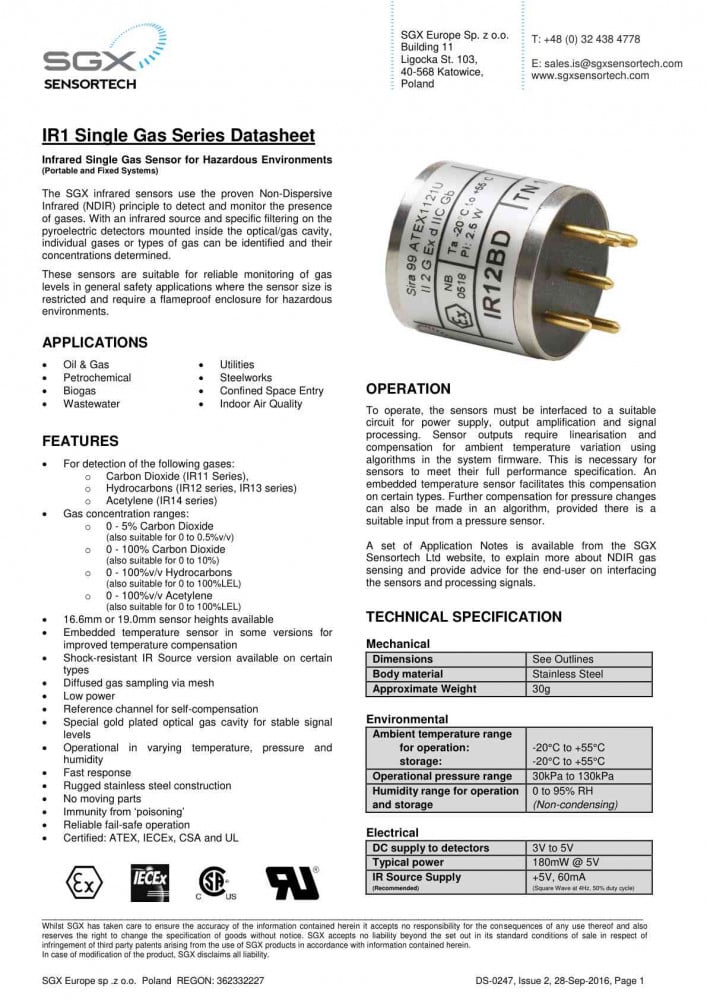 IR12GJ datasheet page 1