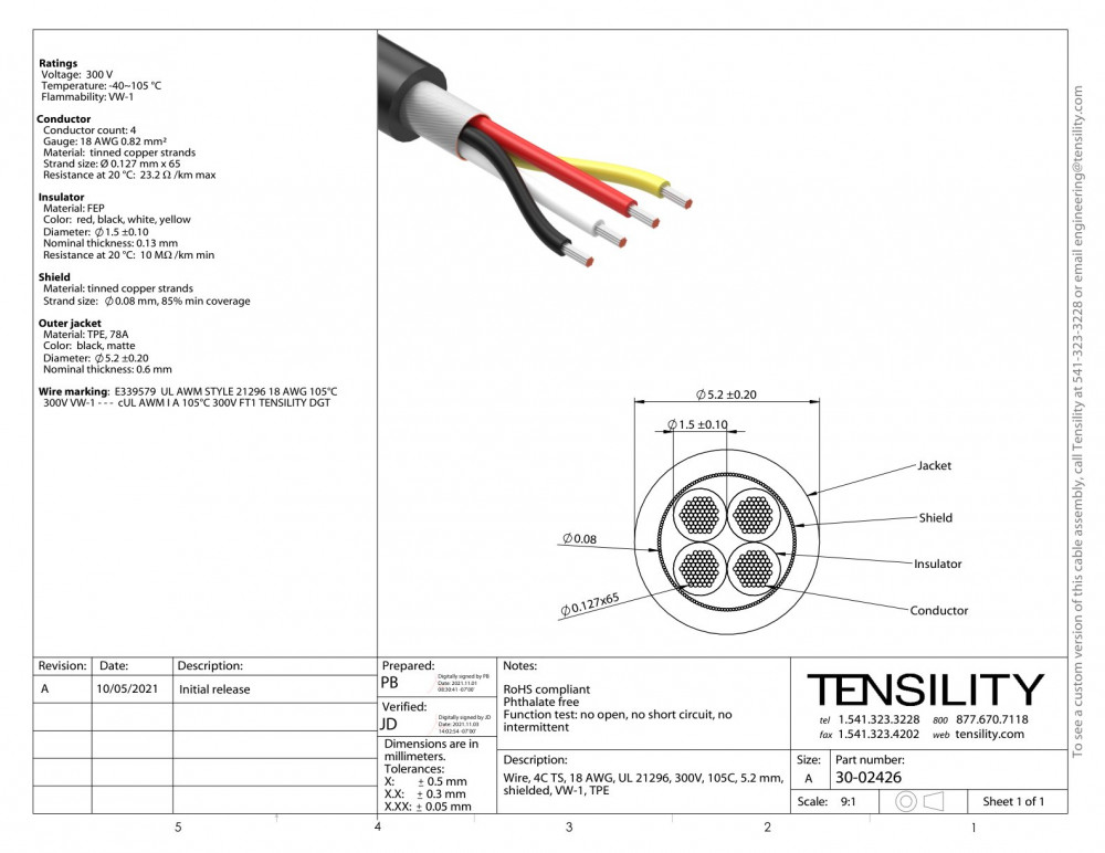 30-02426 cable technical drawing