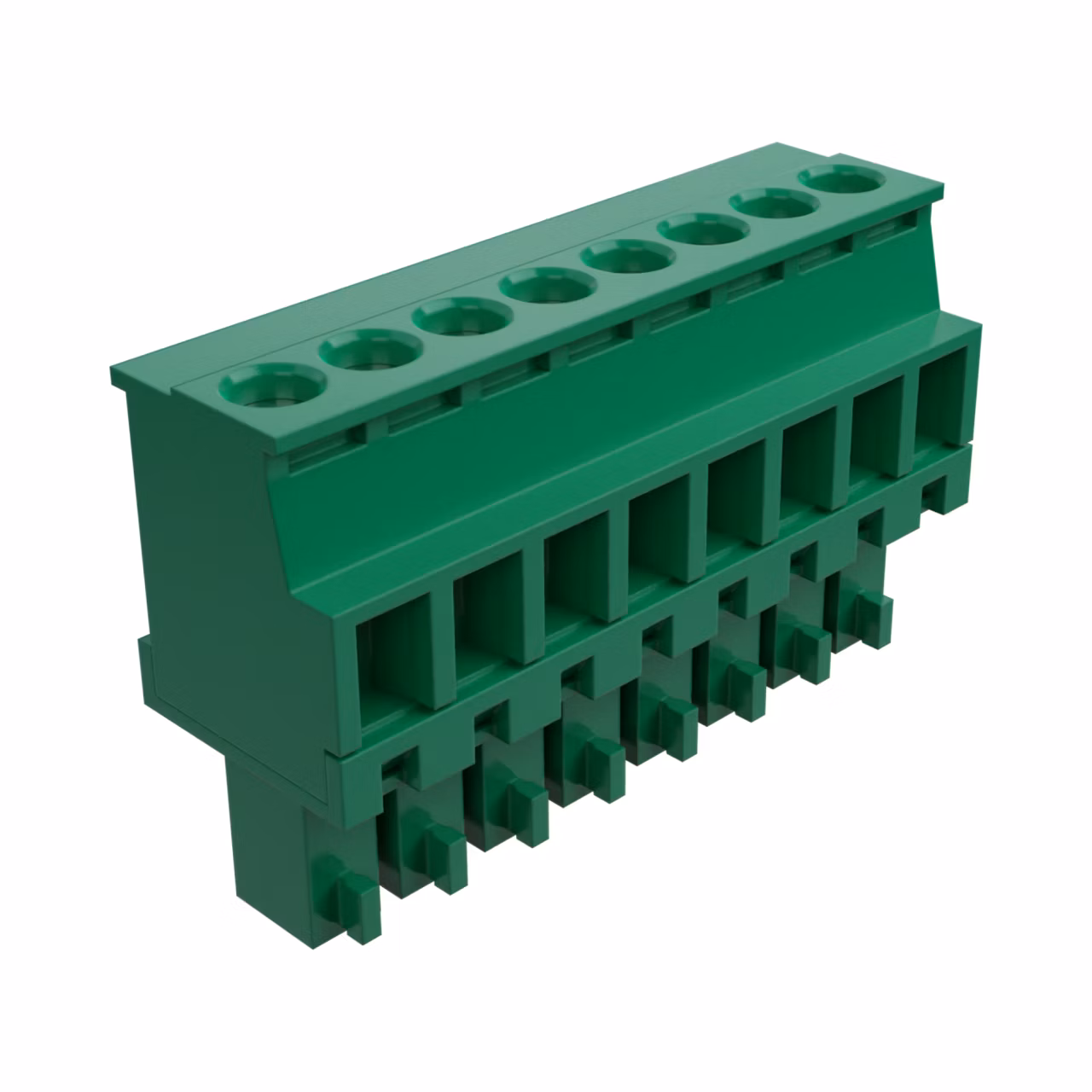 3.81mm Pitch Eurostyle Vertical Plug, with Reverse Imprinting, Front Wire Entry, Green Housing, Gold (Au) Plated, 8 Circuits for sale