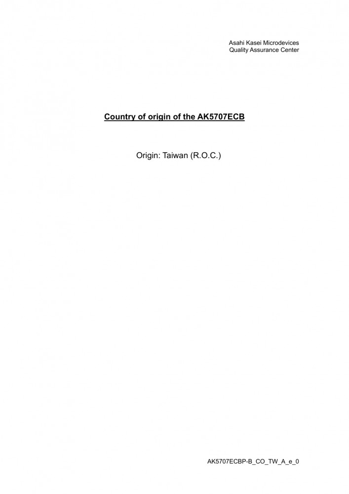 AK5707ECB quality document page 9