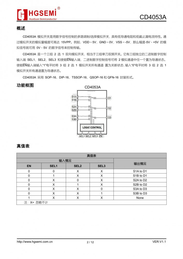 CD4053ALQ/TR technical document page 2