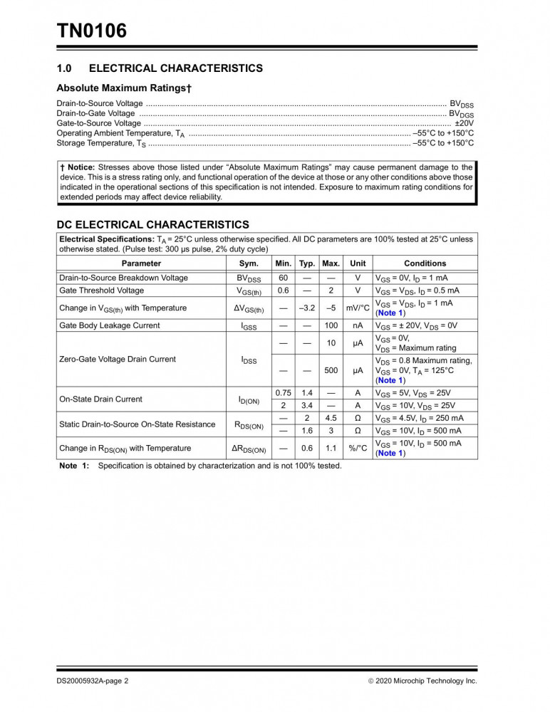 TN0106 datasheet page 2