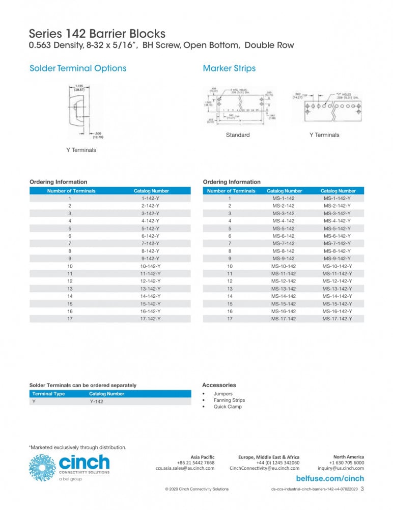 CINCH Series 142 barrier block document page 3