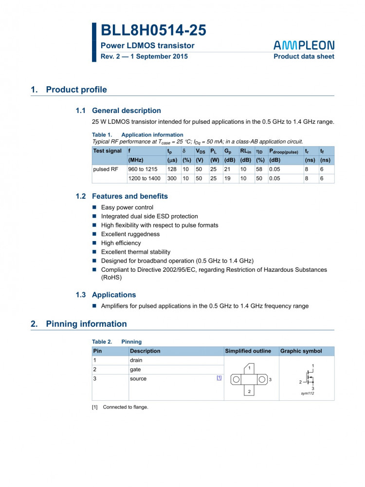 BLL8H0514-25U datasheet page 1