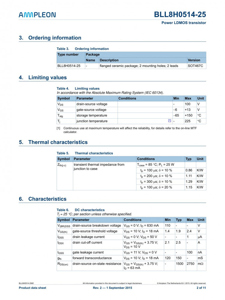 BLL8H0514-25U datasheet page 2