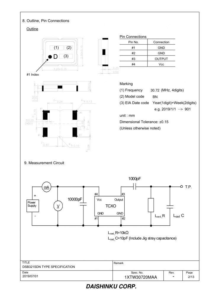 KDS 1XTW30720MAA specification page 2