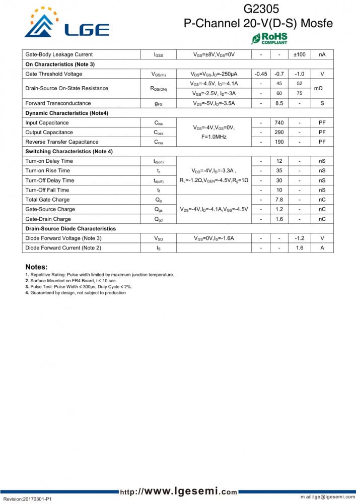 G2305 datasheet page 2