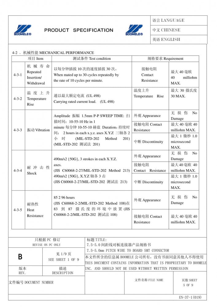 TJC2 specification page 6