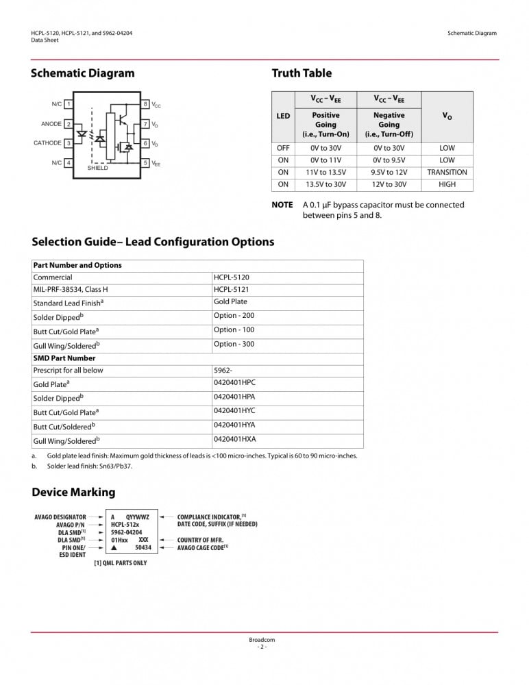 HCPL-5121 datasheet page 2