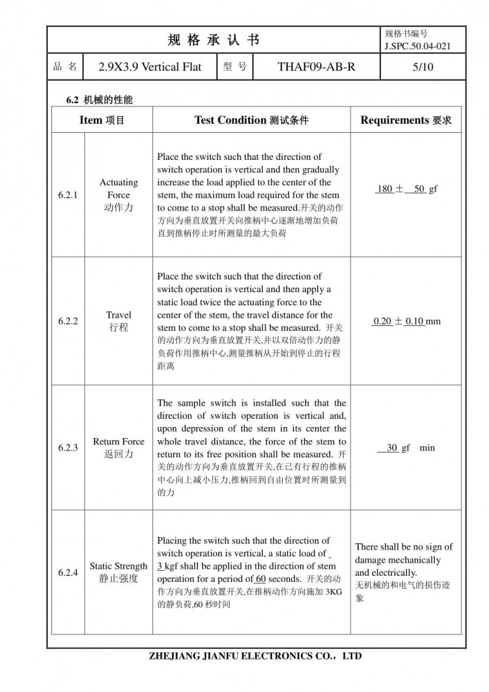 THAF09-AB-R specification page 6