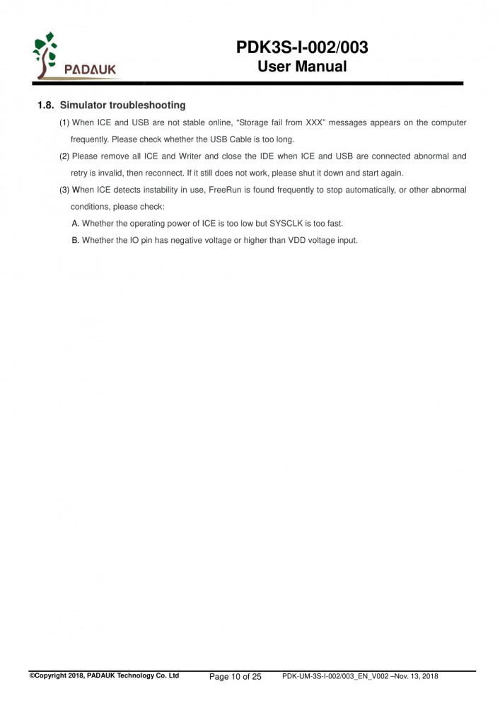 PDK 3S-I-002 manual page 10