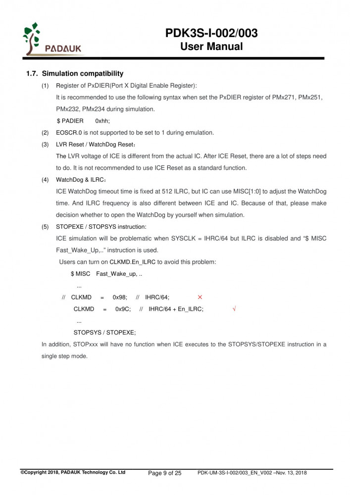 PDK 3S-I-002 manual page 9