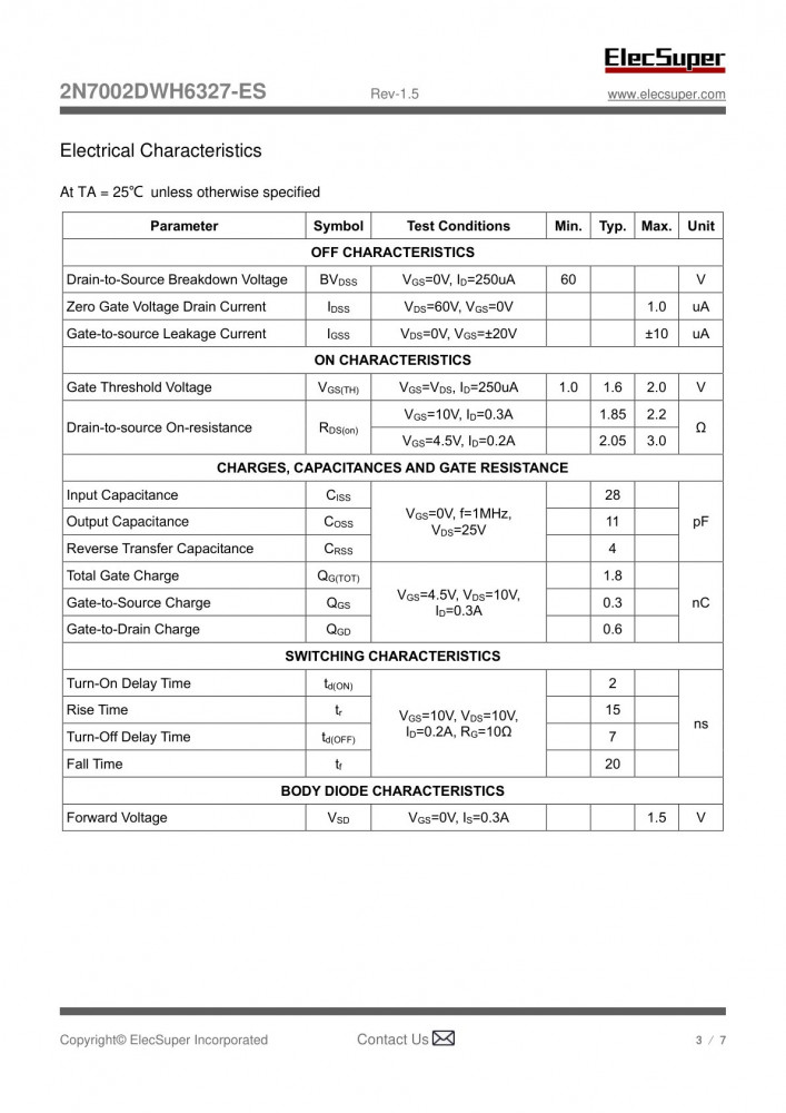 2N7002DWH6327-ES datasheet page 3