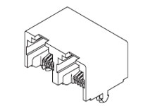 Modular Jack, Right-Angle, Low Profile, Inverted, 6/4, 2 Ports
