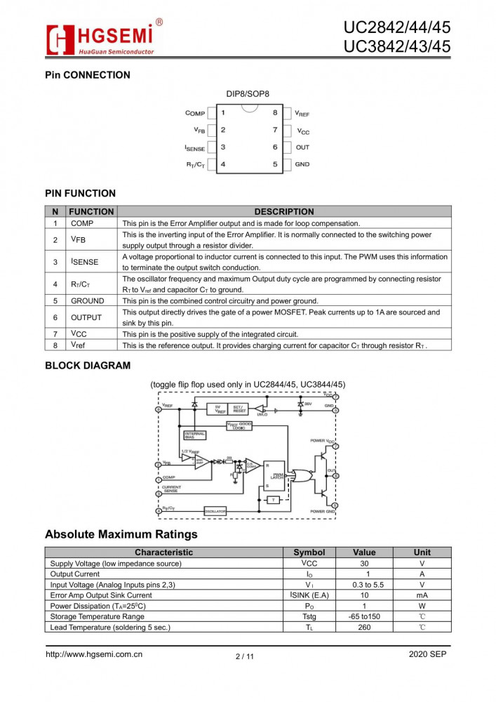 UC2842M/TR technical document page 2