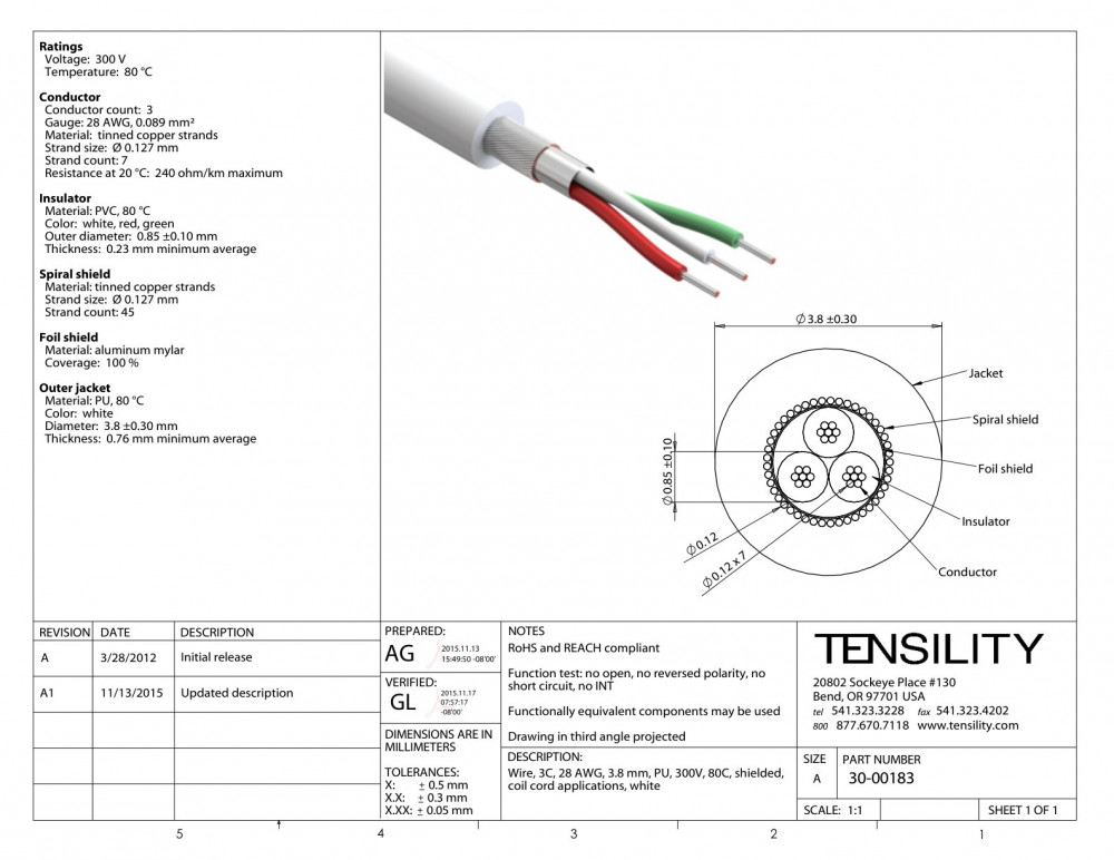 Tensility International 30-00183 product drawing