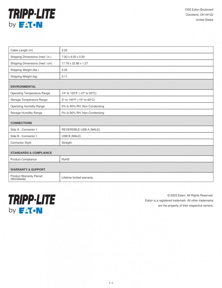 EATON UR022-010 technical document page 2
