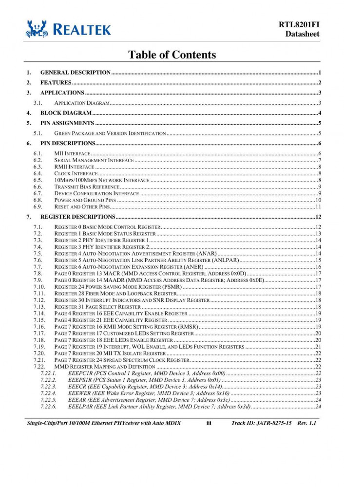 RTL8201FI-VC-CG datasheet page 3