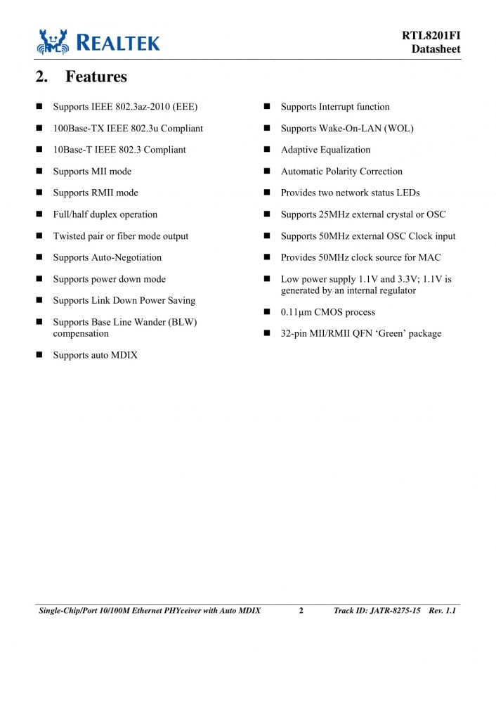 RTL8201FI-VC-CG datasheet page 8