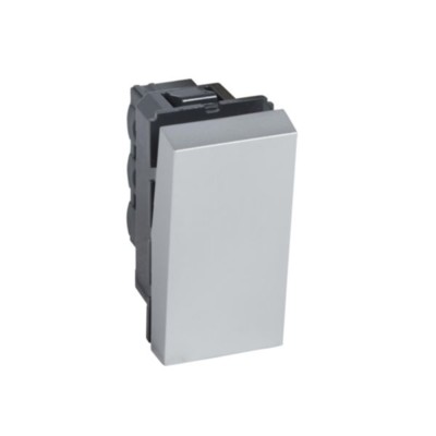 Arteor - 1-way switch 10AX 250V~ - 1 module square matt aluminum - Single-pole rocker mechanism - Compact 1-module design for sale