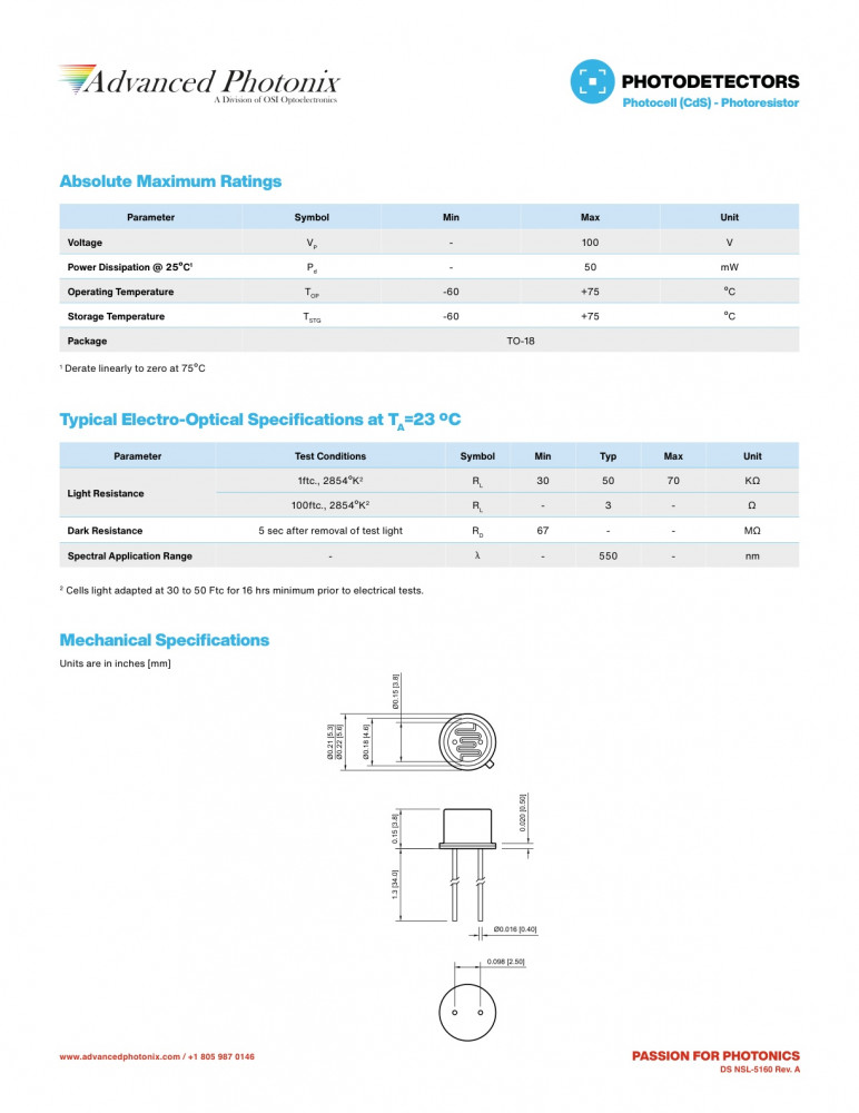 NSL-5160 datasheet page 2 preview