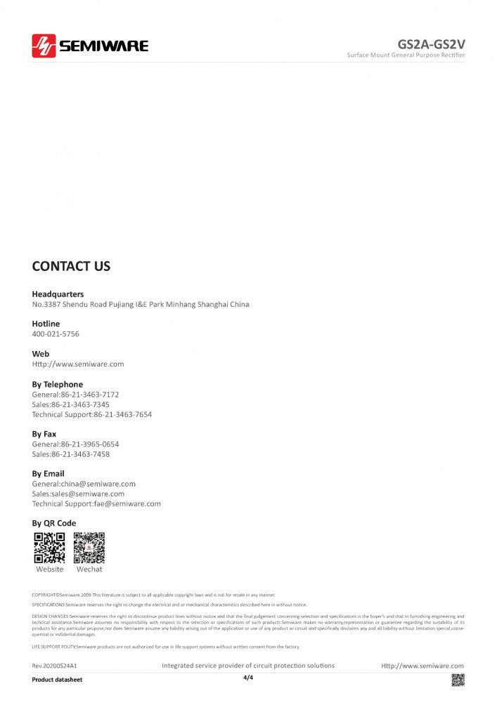 SEMIWARE GS2J datasheet page 4