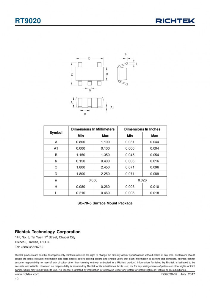 RT9020 datasheet page 10