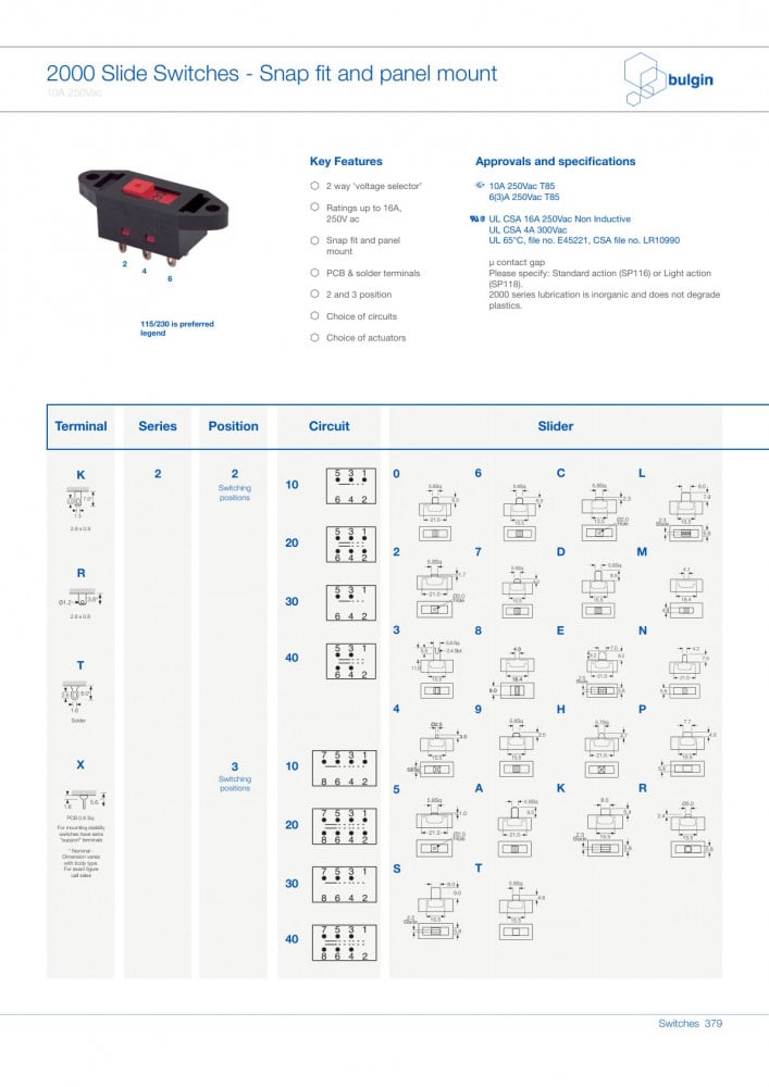 Bulgin K2329B technical document page 4