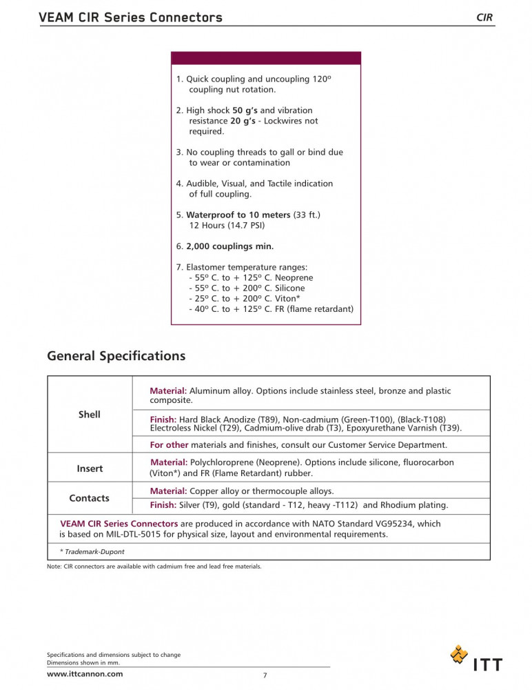 ITT CANNON technical document page 10