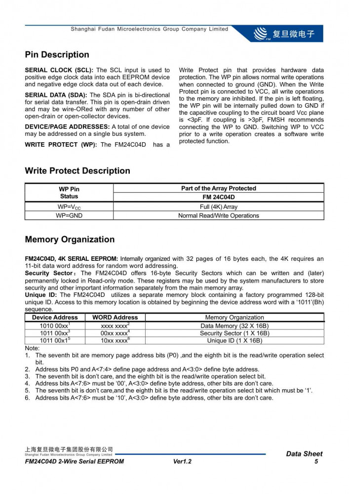 FM24C04D datasheet page 5