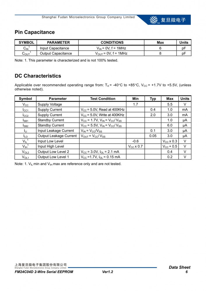 FM24C04D datasheet page 6
