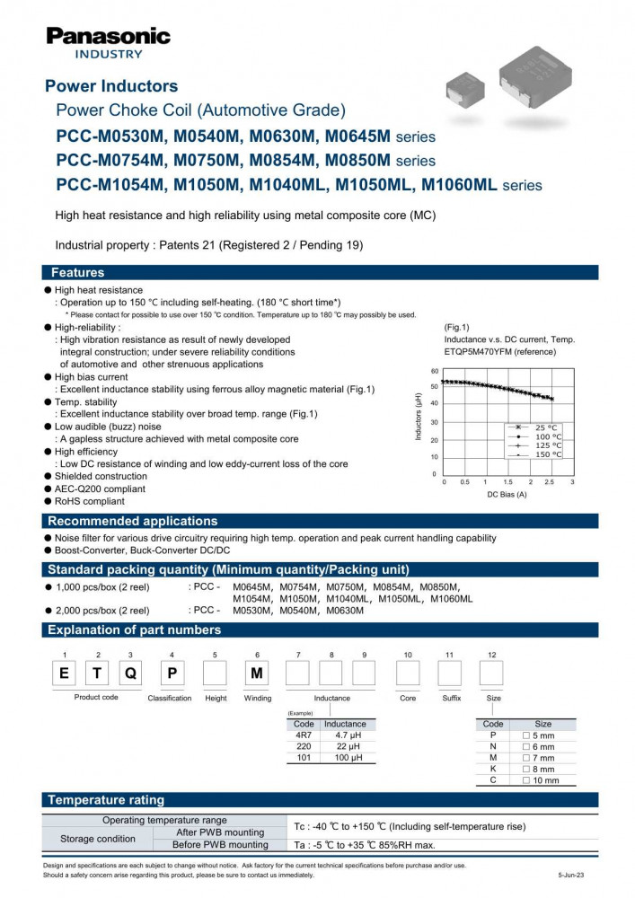 Panasonic ETQP6M3R3YLC document page 1