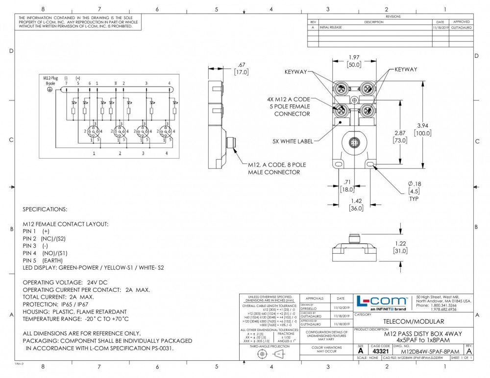 L-com M12DB4W-5PAF-8PAM technical drawing