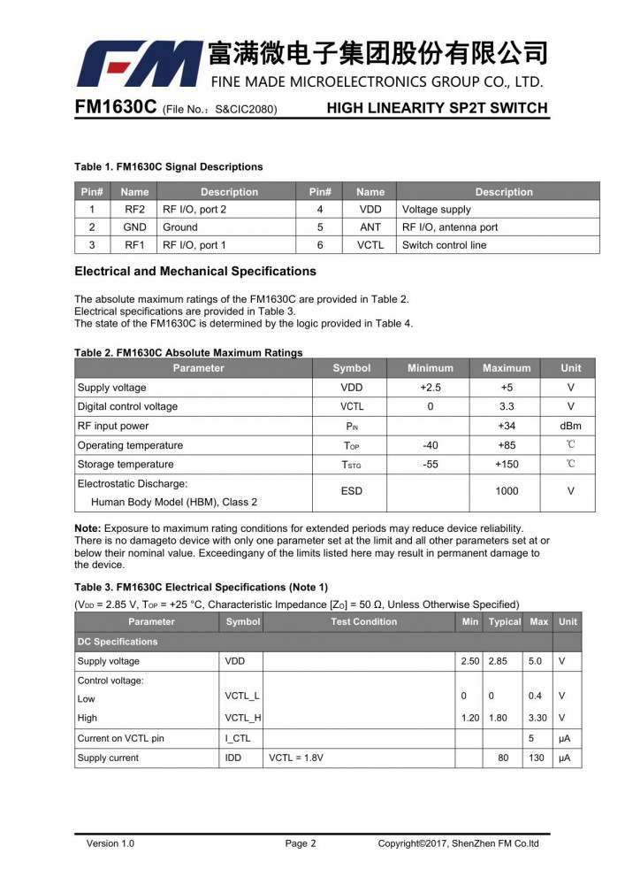 FM1630C document page 2