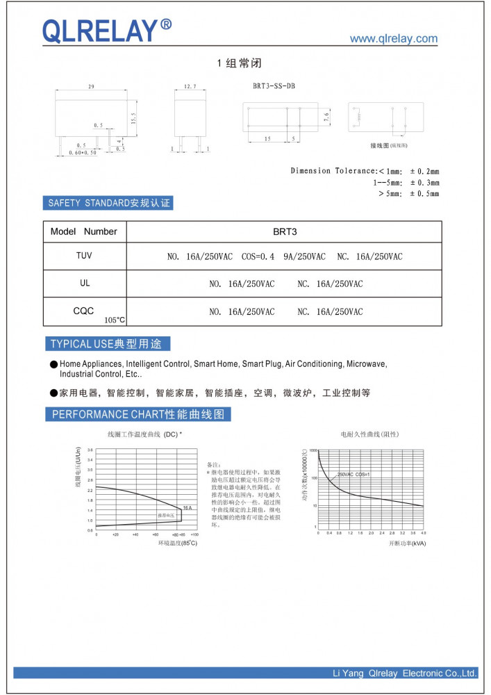 BRT3 relay datasheet page 3