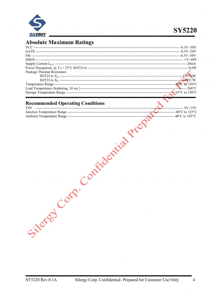 SY5220ABC datasheet page 4