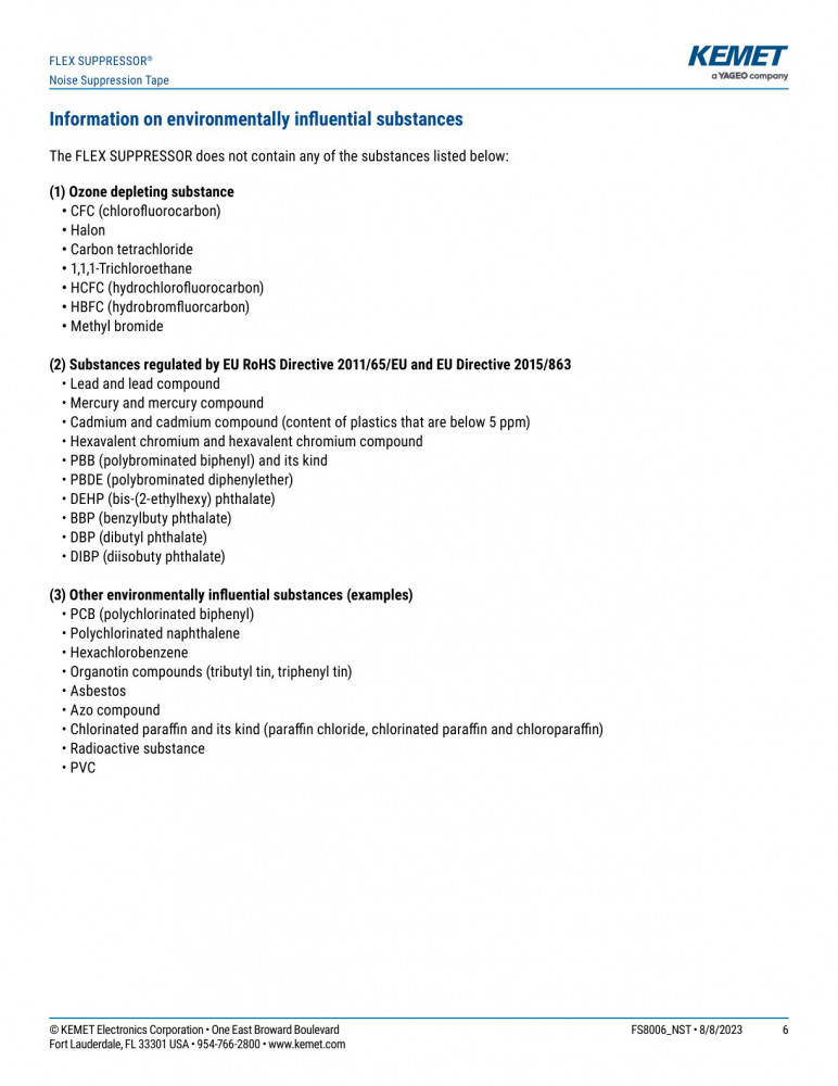 KEMET FX5 FLEX SUPPRESSOR datasheet page 6