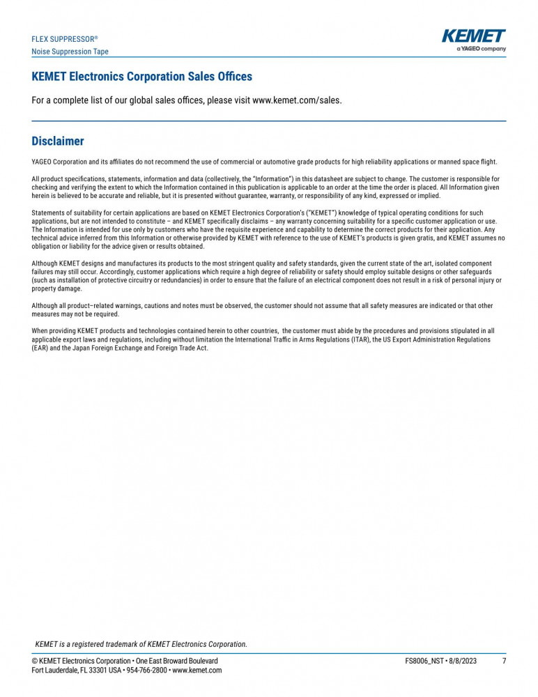 KEMET FX5 FLEX SUPPRESSOR datasheet page 7