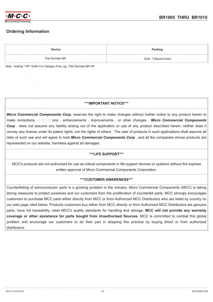 BR106-BP datasheet page 3