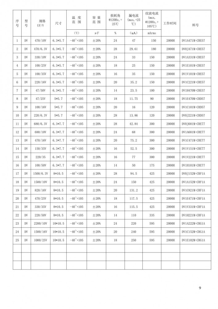 ChengTao DV datasheet page 9
