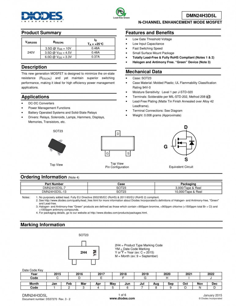 DMN24H3D5L-7 technical document page 1
