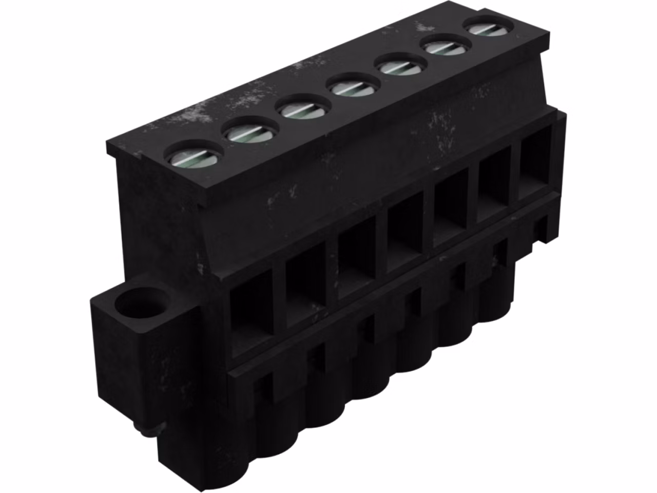 5.00mm Pitch Eurostyle Vertical Plug, with Retention Screws and Standard Imprinting, Rear Wire Entry, Gold (Au) Plated, Black, 7 Circuits for sale