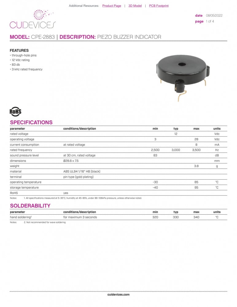 CPE-2883 datasheet page 1