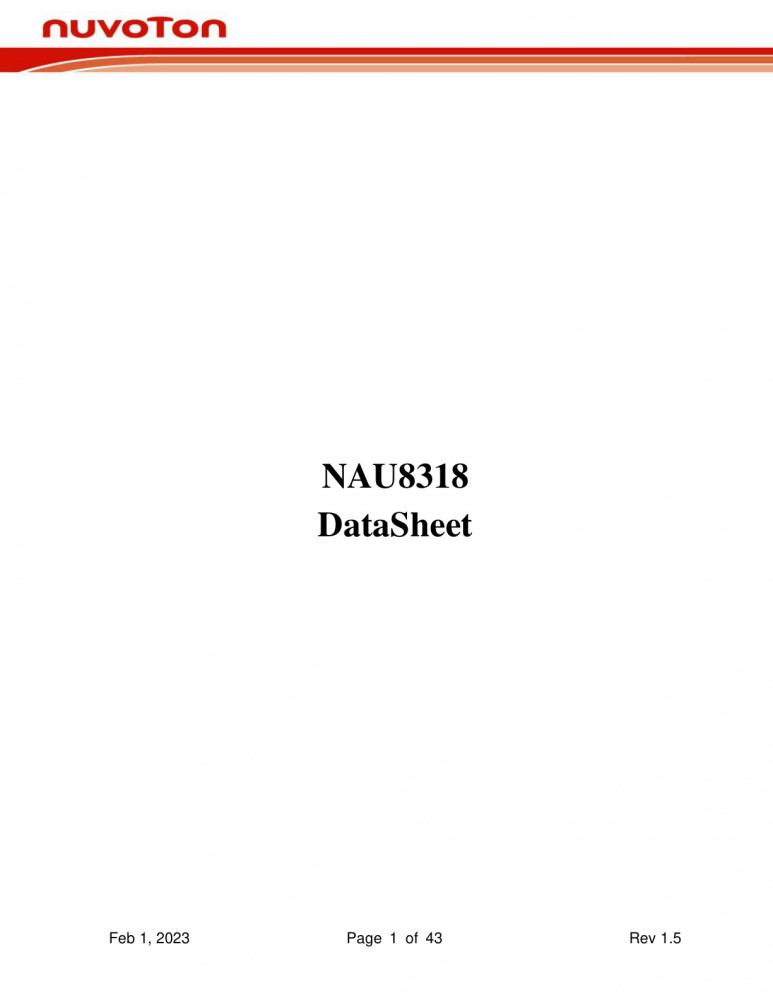 NAU8318 datasheet page 1