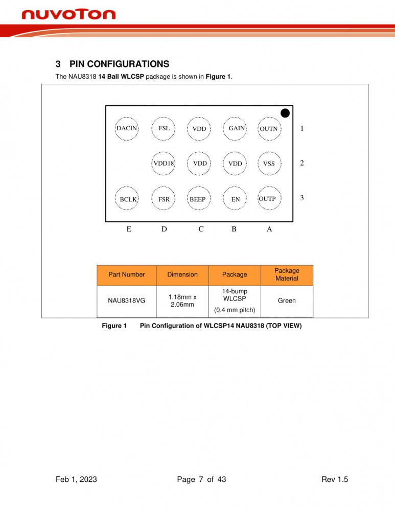 NAU8318 datasheet page 6
