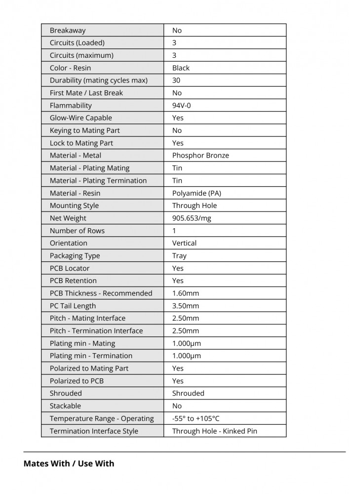MOLEX 535170341 technical document preview, page 3